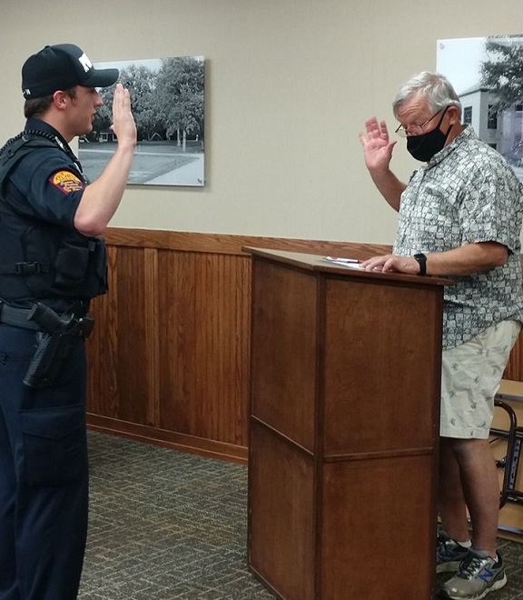 Atlantic Mayor Swears-in newest Police Officer « KJAN | Radio Atlantic ...