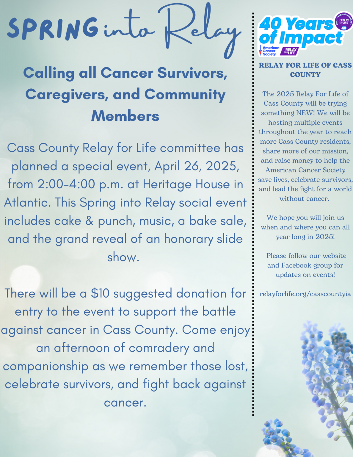Cass County Relay for Life Hosts Spring into Relay Event « KJAN | Radio ...