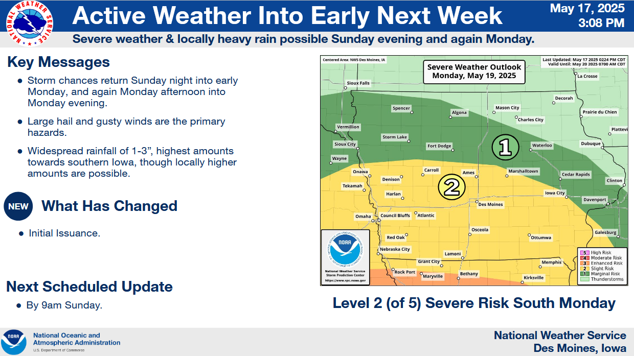 Potential severe weather late Sunday/Monday [briefing update 5/17/25 ...