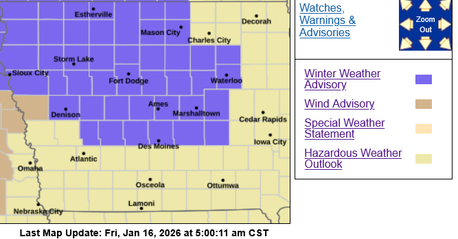 updated 1/16/26: Winter Weather Advisory in effect until 9-p.m. for ...